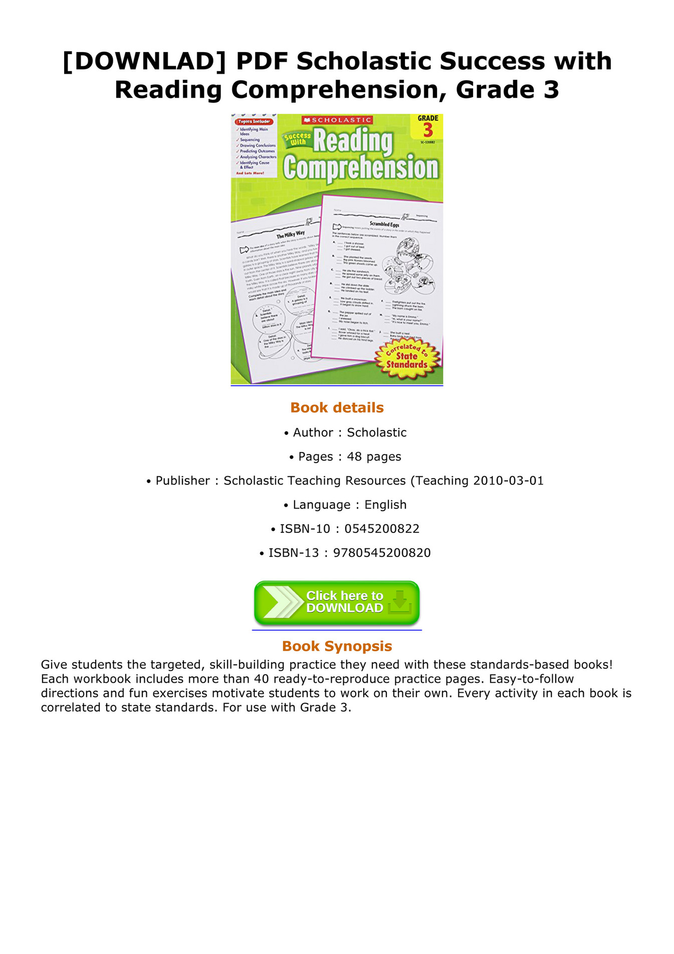 Danzy - DOWNLAD PDF Scholastic Success with Reading Comprehension Grade ... Danzy - DOWNLAD PDF Scholastic Success with Reading Comprehension Grade ...