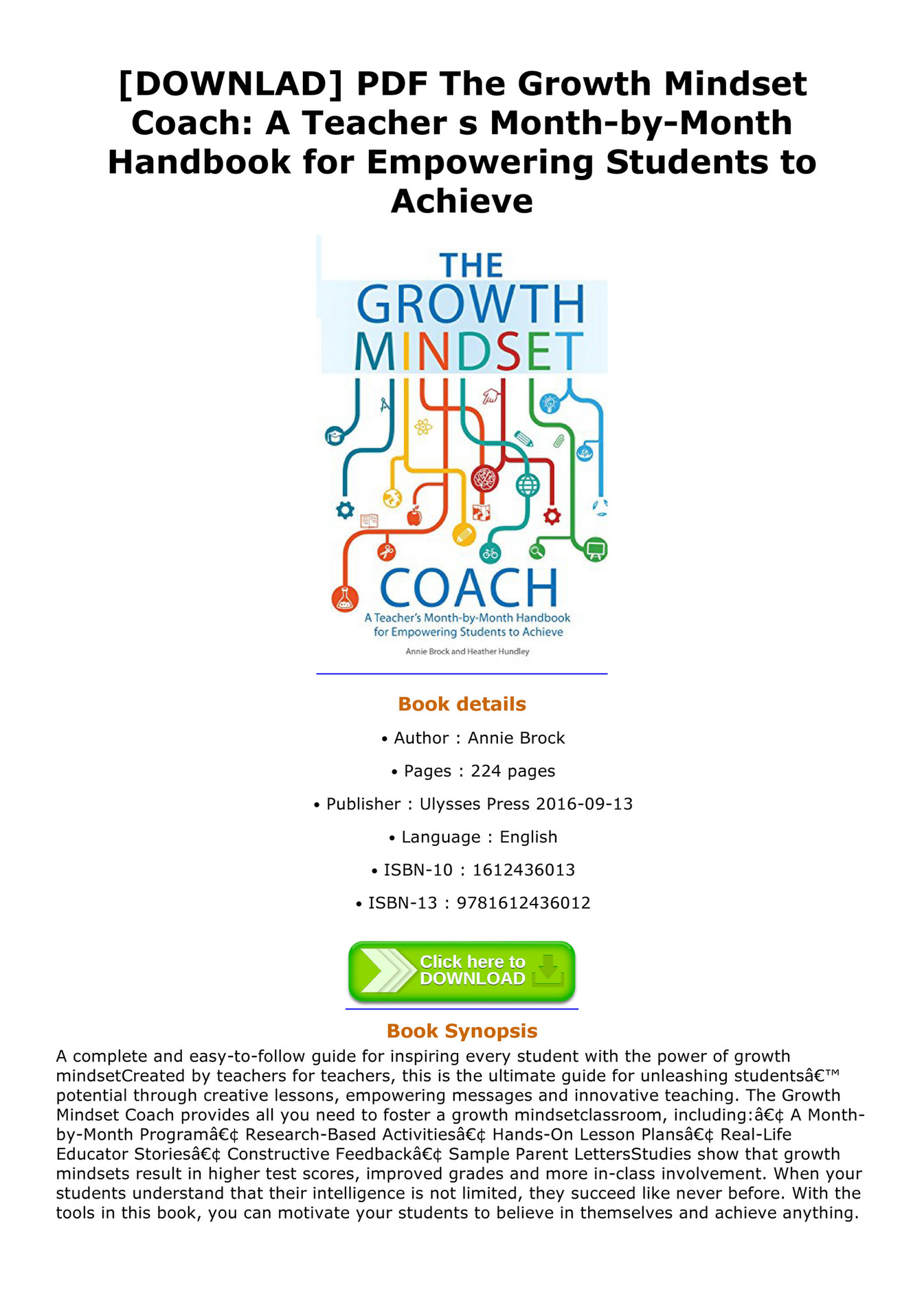 Jarred - DOWNLAD PDF The Growth Mindset Coach A Teacher s Month by ...