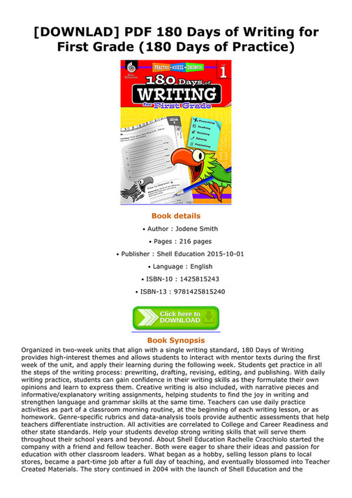 Alton - DOWNLAD PDF 180 Days of Writing for First Grade 180 Days of ...