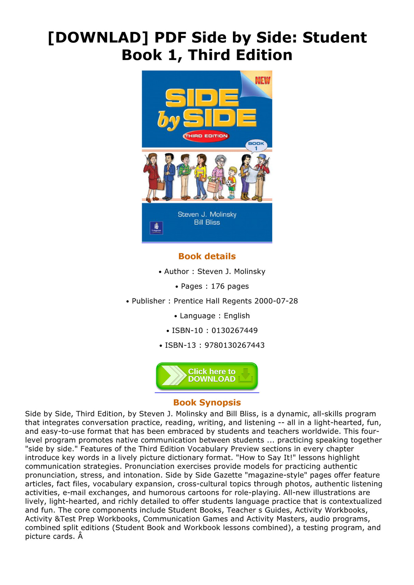 Muntz - DOWNLAD PDF Side by Side Student Book 1 Third Edition - Page 1 ...