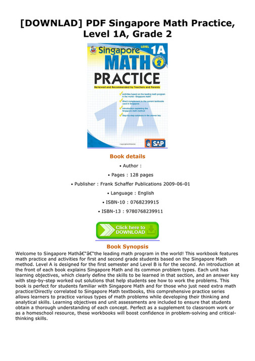 Muntz - DOWNLAD PDF Singapore Math Practice Level 1A Grade 2 - Page 1 ...
