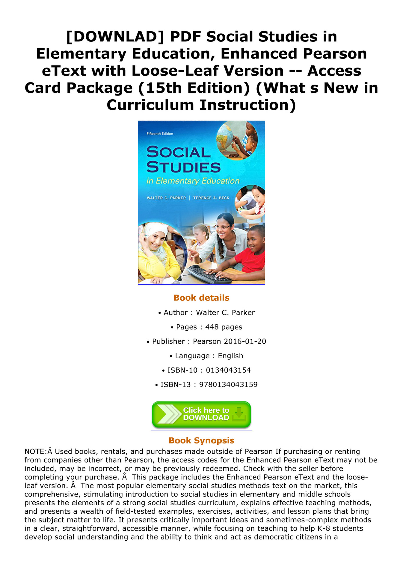 Muntz - DOWNLAD PDF Social Studies in Elementary Education Enhanced ... Muntz - DOWNLAD PDF Social Studies in Elementary Education Enhanced ...