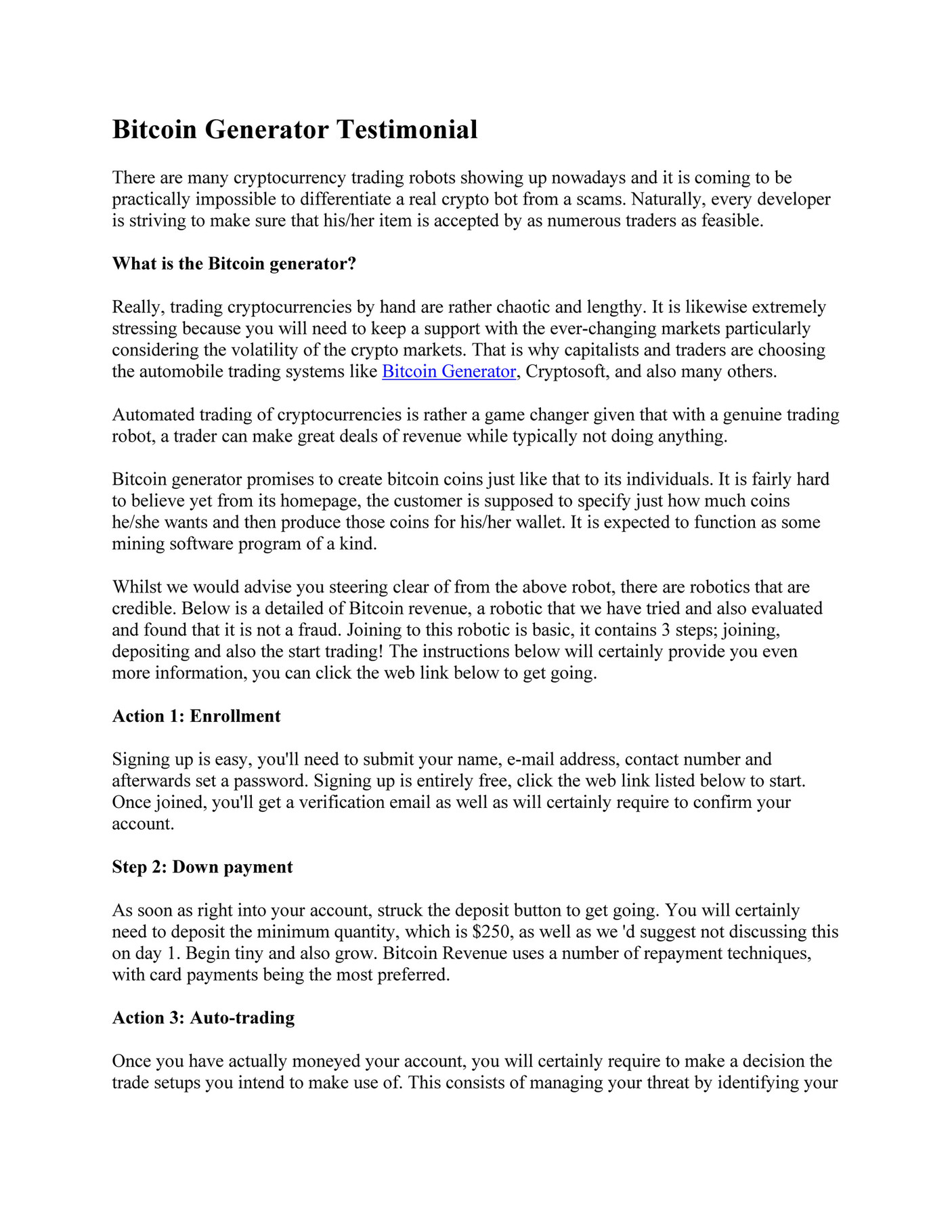 My publications - Bitcoin Generator Review - Page 1 - Created with ...