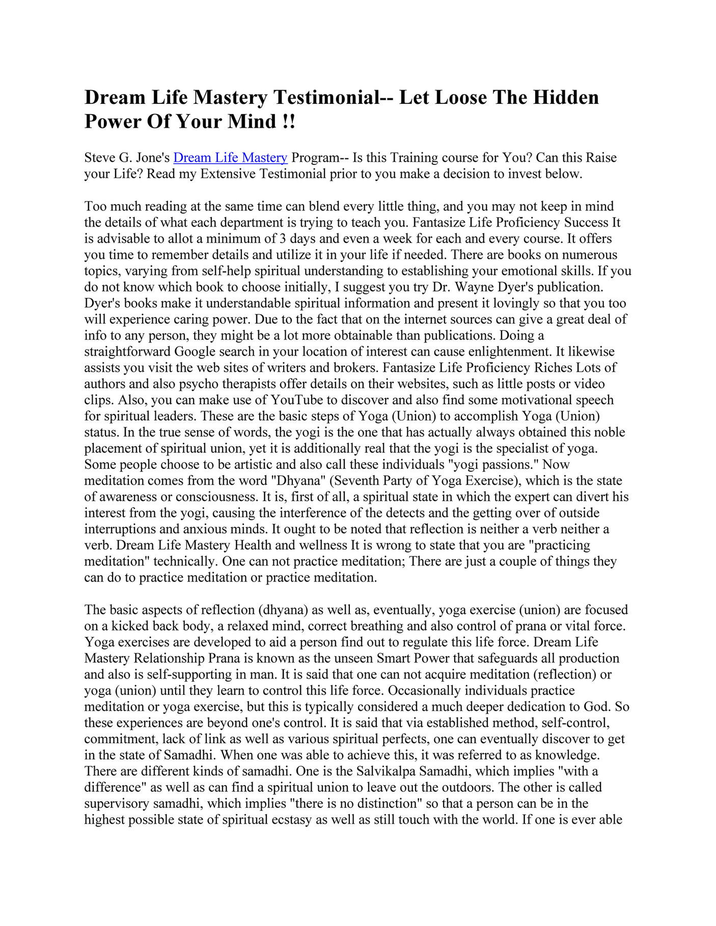 My publications - Dream Life Mastery Review - Page 1 - Created with ...