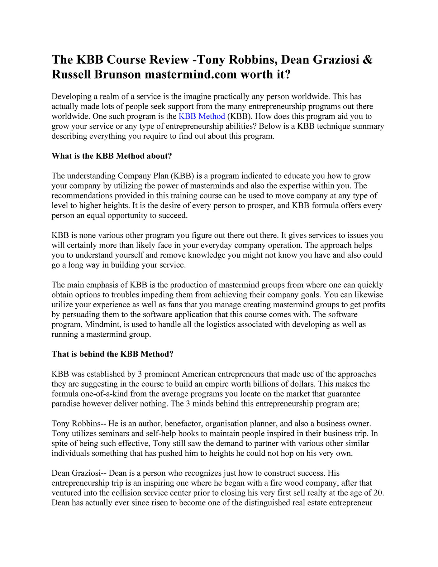 My publications - The KBB Course Review - Page 1 - Created with ...