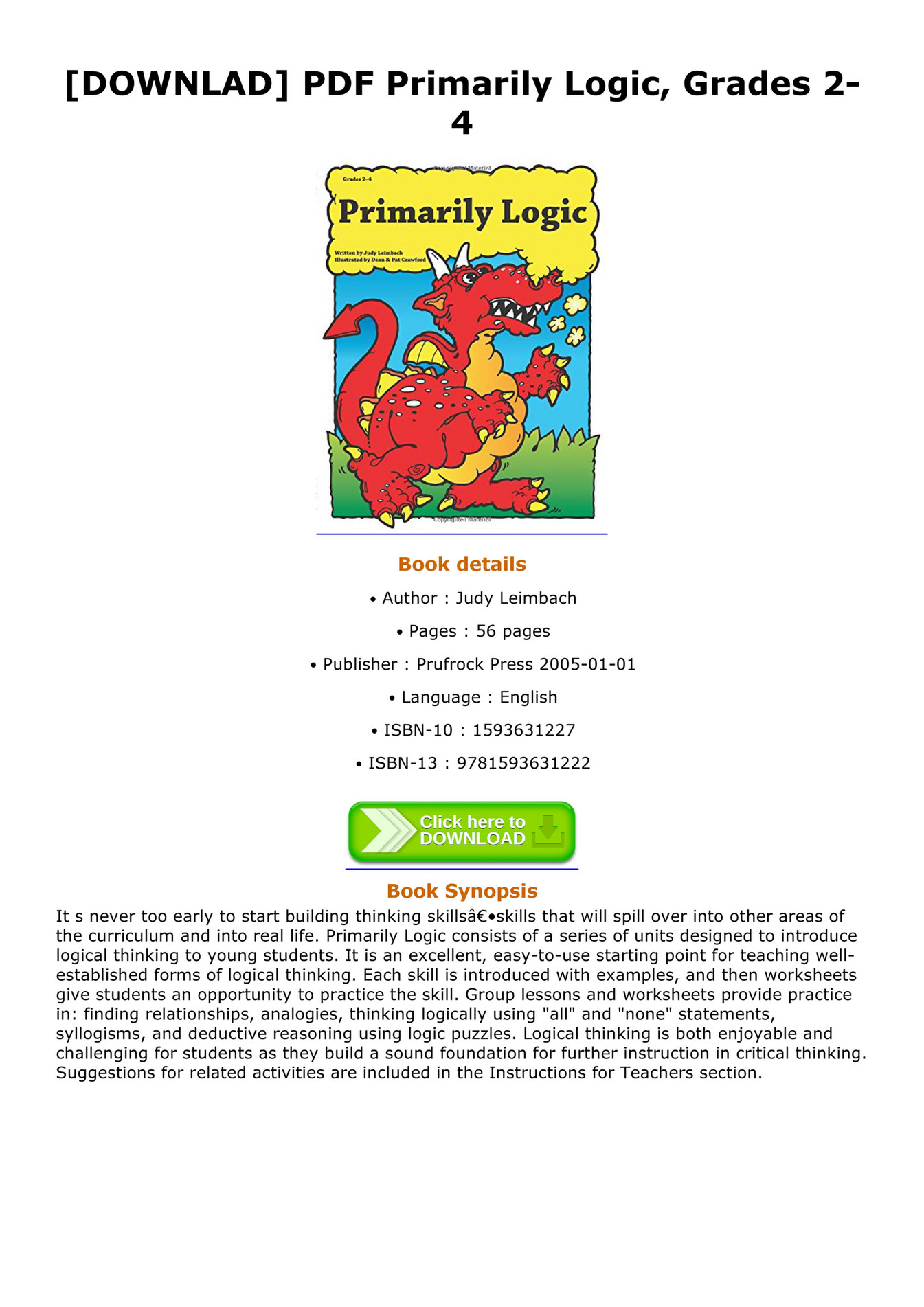weyant - DOWNLAD PDF Primarily Logic Grades 2 4 - Page 1 - Created with ... weyant - DOWNLAD PDF Primarily Logic Grades 2 4 - Page 1 - Created with ...