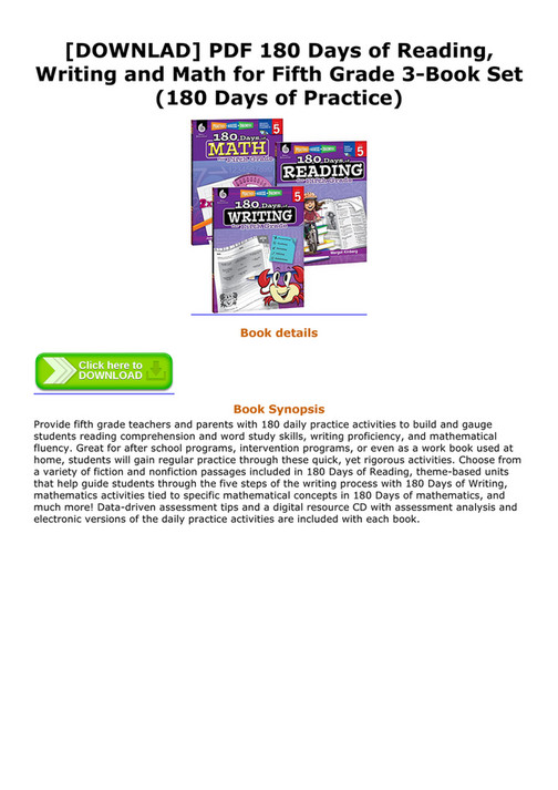 Barton - DOWNLAD PDF 180 Days of Reading Writing and Math for Fifth ...