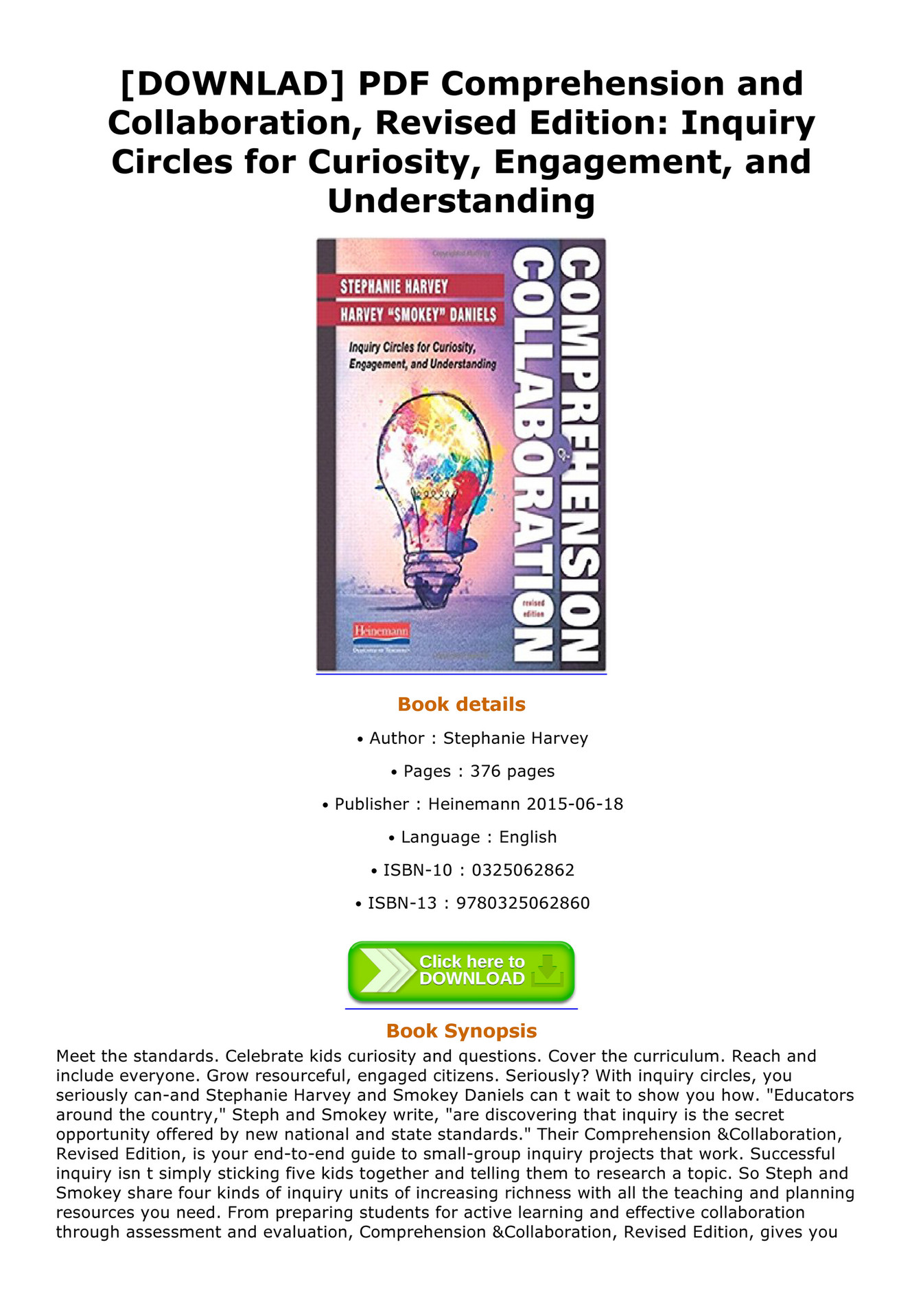 Weston - DOWNLAD PDF Comprehension and Collaboration Revised Edition ...