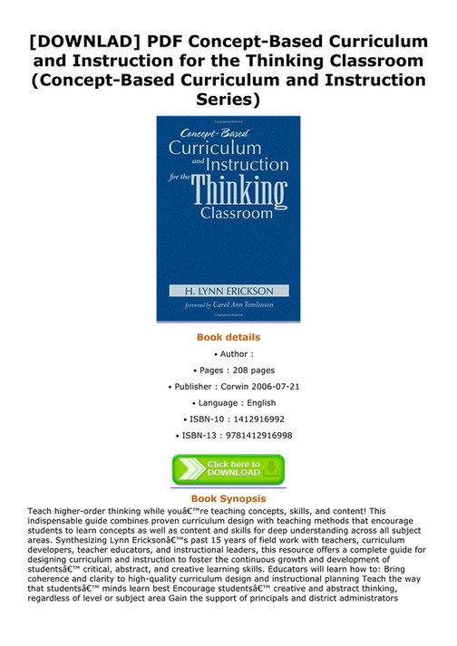 Weston - DOWNLAD PDF Concept Based Curriculum and Instruction for the Thinking Classroom Concept ...