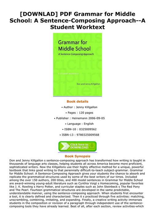 Rodger - DOWNLAD PDF Grammar for Middle School A Sentence Composing ...