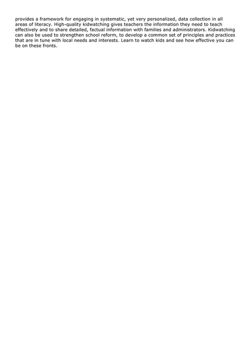 Buis - DOWNLAD PDF Kidwatching Documenting Children s Literacy Development - Page 2 - Created ...