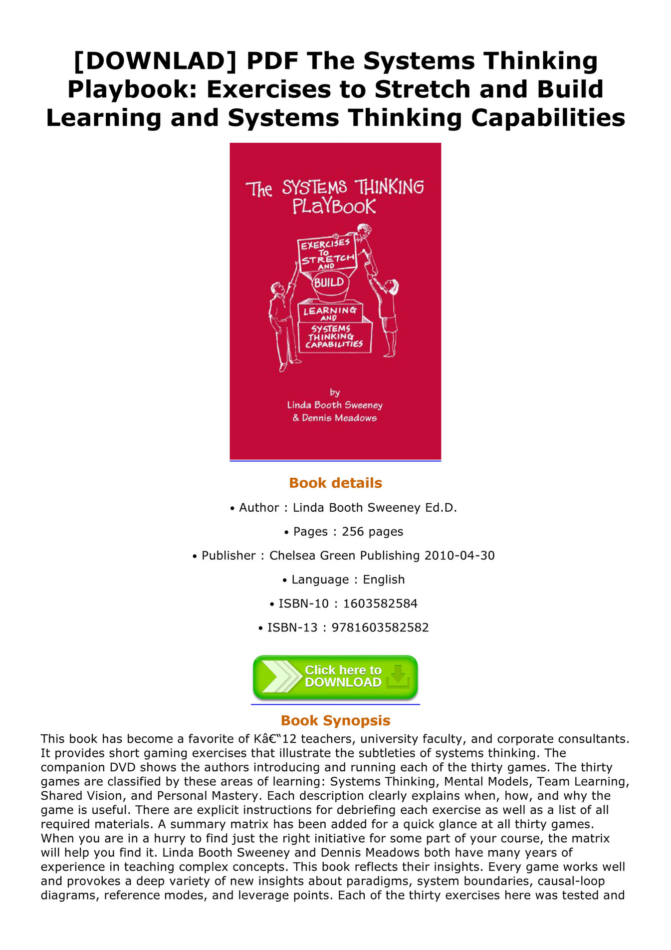 Scotty - DOWNLAD PDF The Systems Thinking Playbook Exercises to Stretch ...