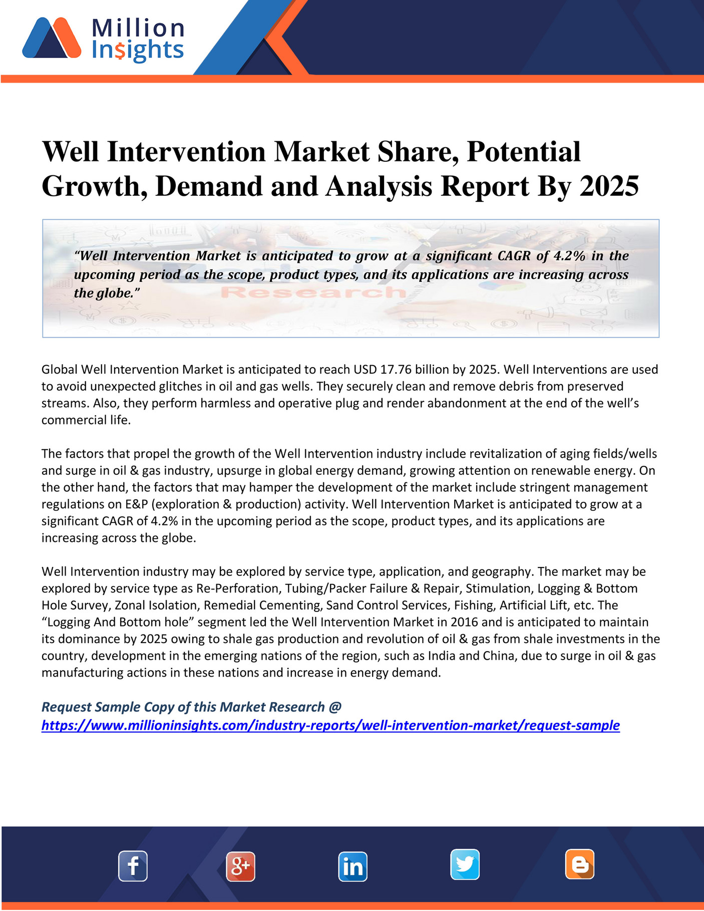 Million Insights - Well Intervention Market Share, Potential Growth ...