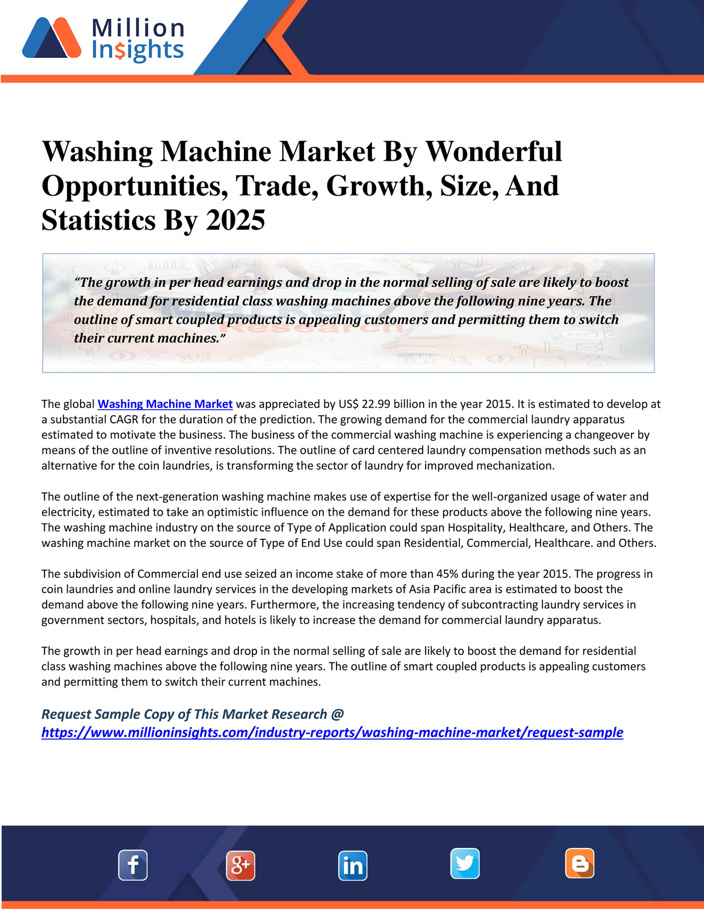 Million Insights - Washing Machine Market By Wonderful Opportunities ...