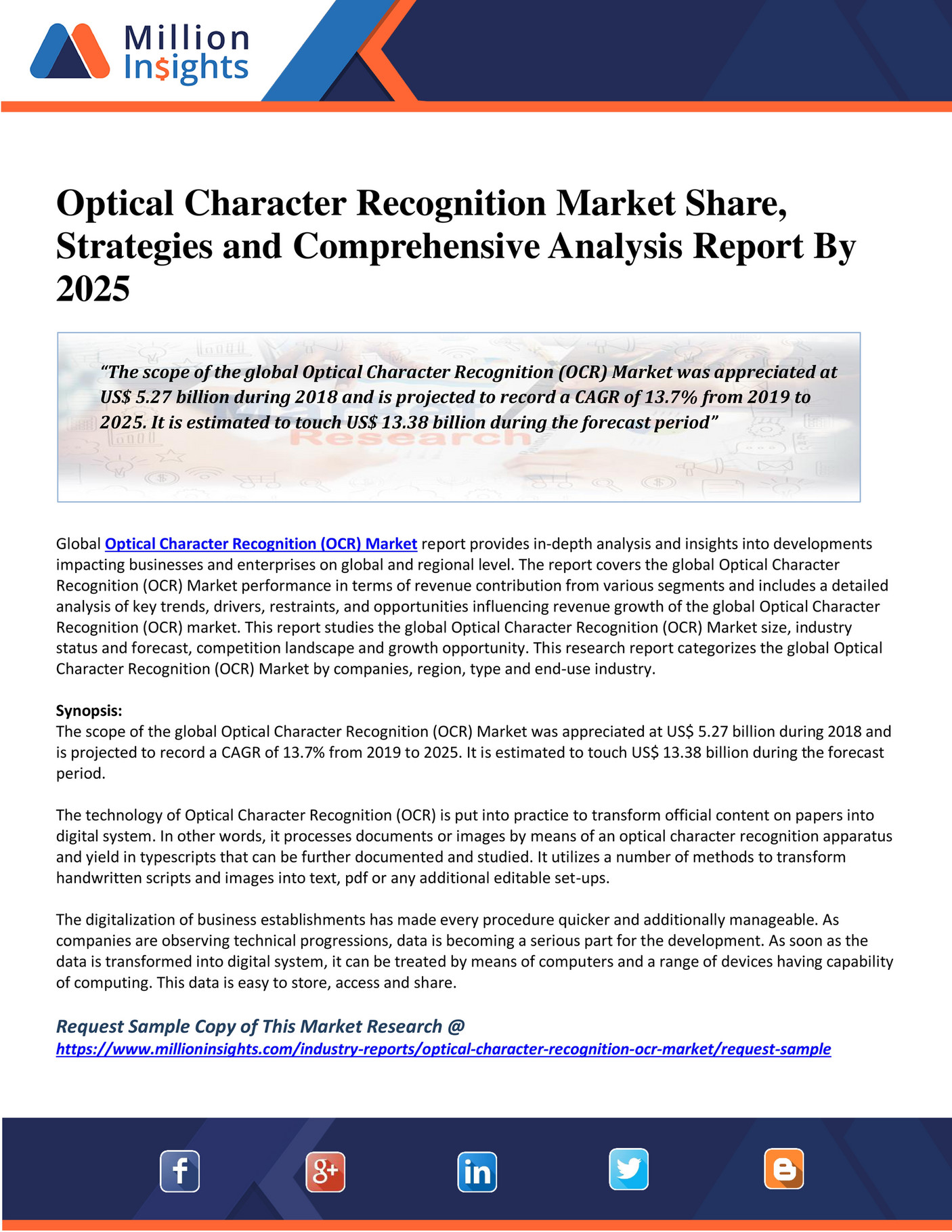 Million Insights - Optical Character Recognition Market Share ...