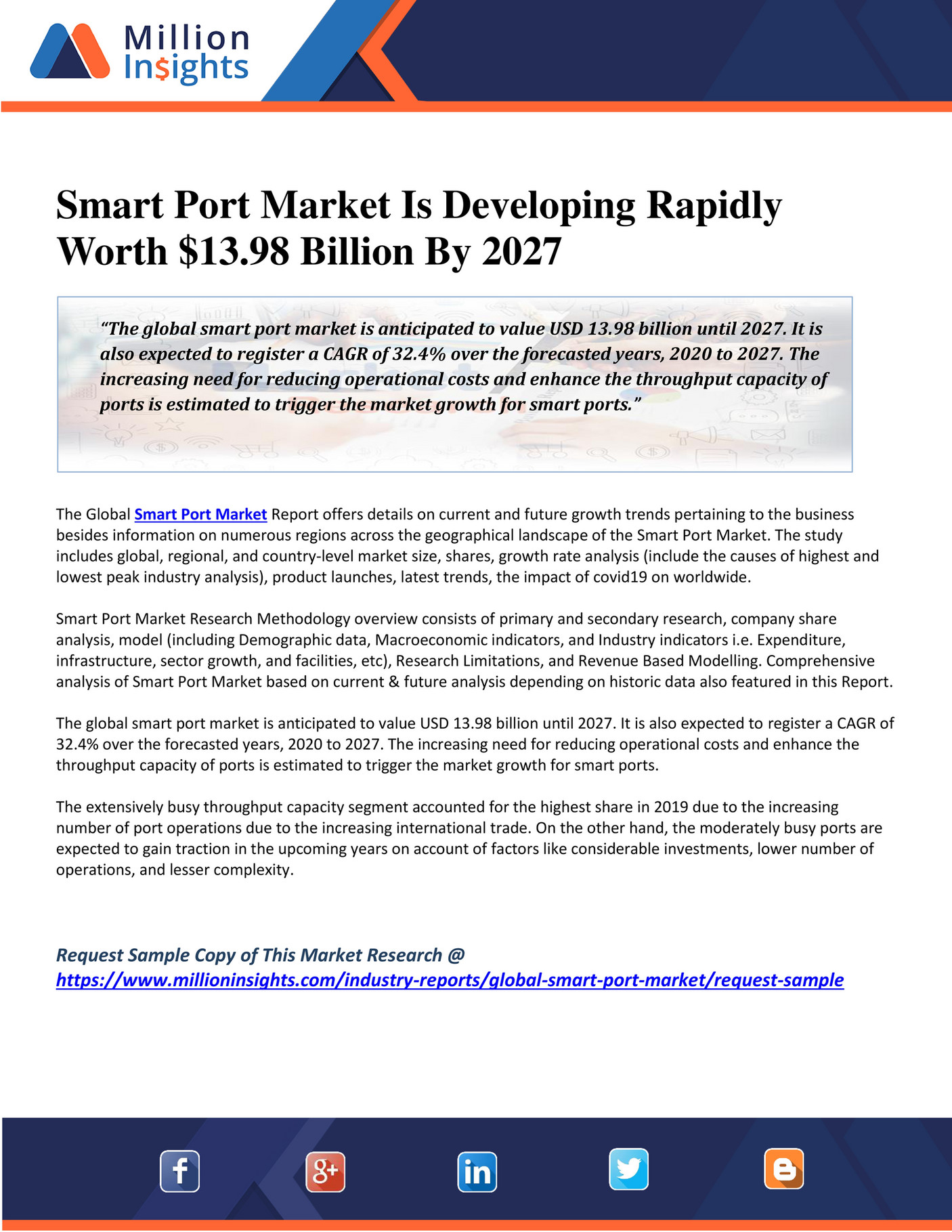 Million Insights - Smart Port Market Is Developing Rapidly Worth $13.98 ...