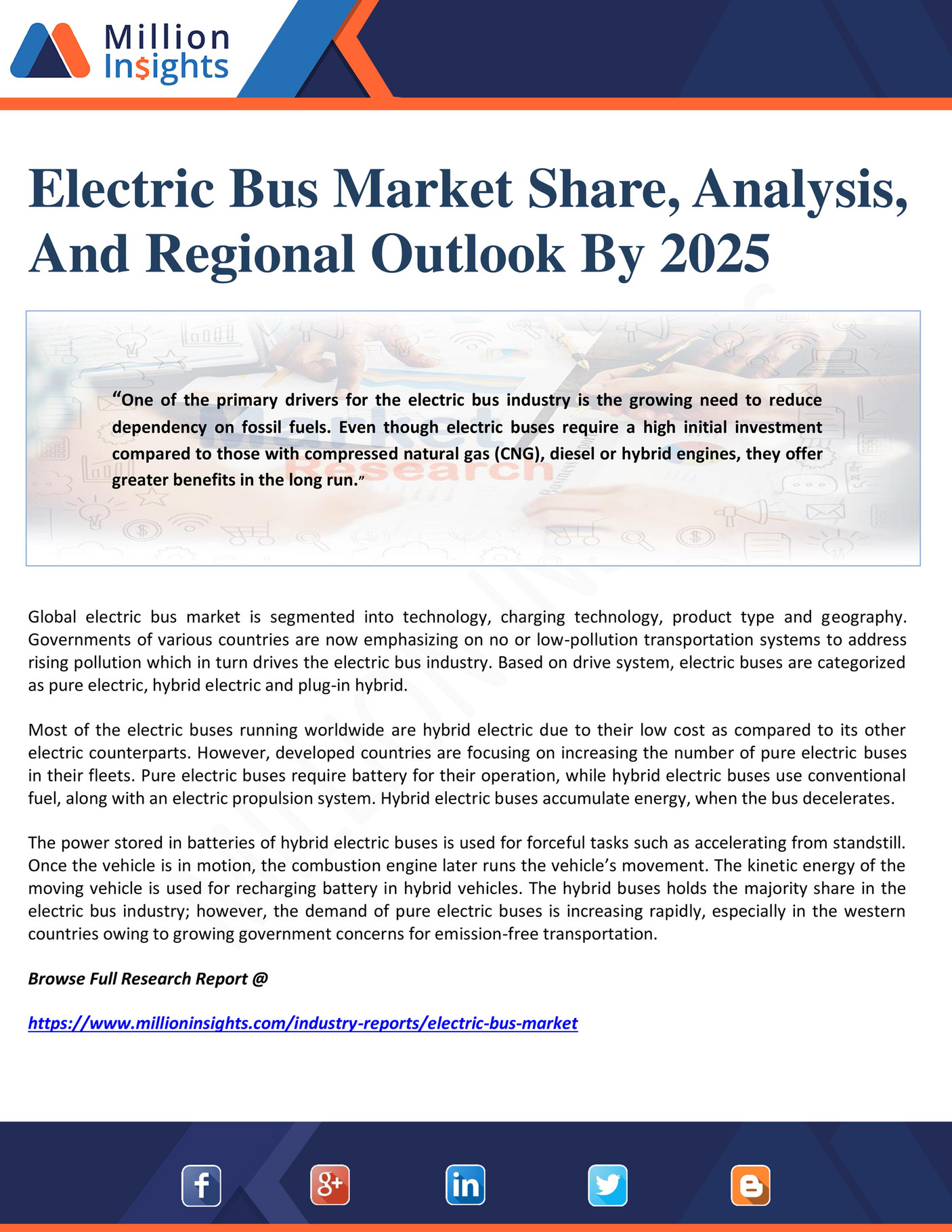 Million Insights - Electric Bus Market Share, Analysis, And Regional ...