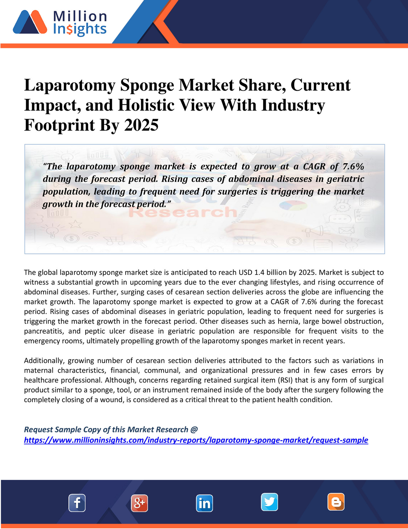 Million Insights - Laparotomy Sponge Market Share, Current Impact, and ...