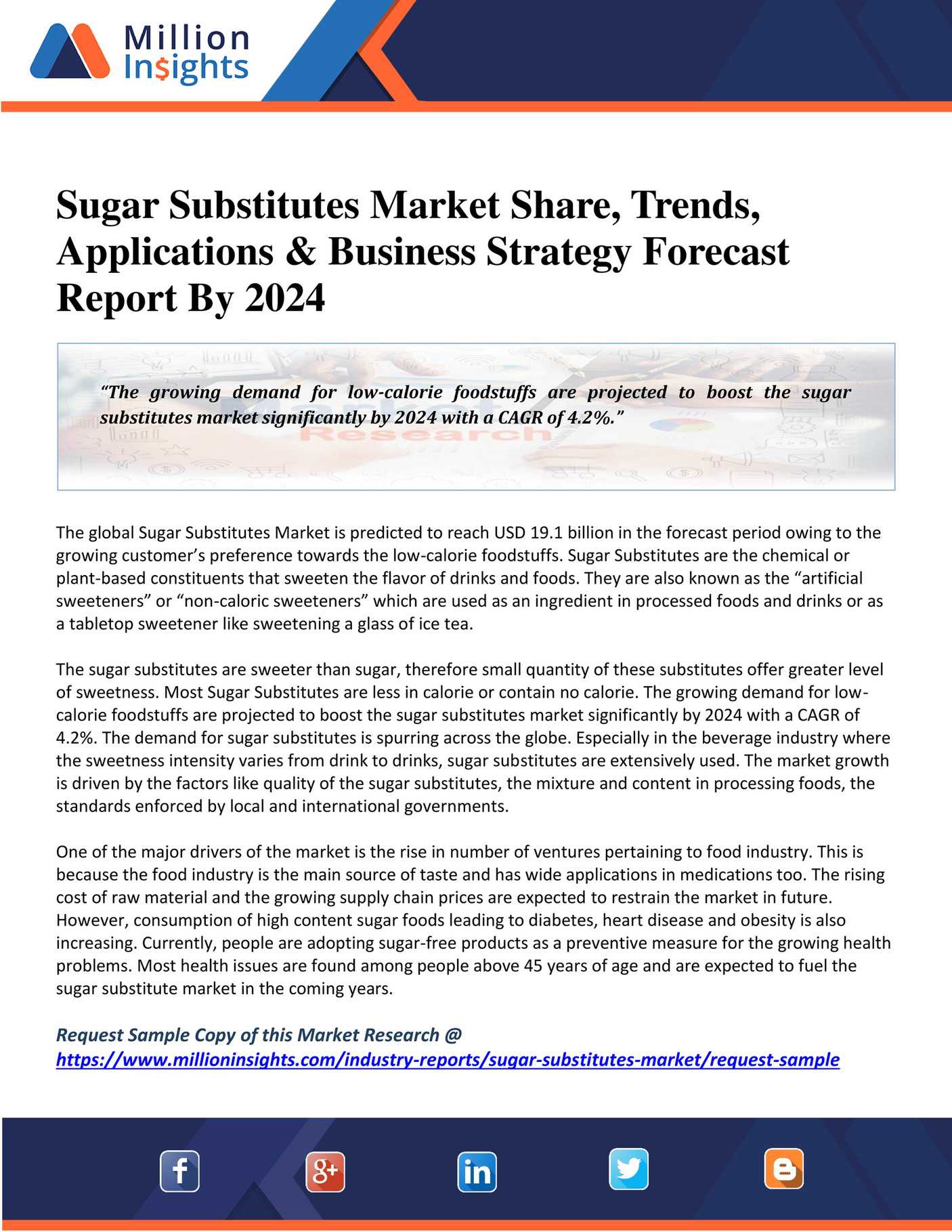 Million Insights - Sugar Substitutes Market Share, Trends, Applications ...