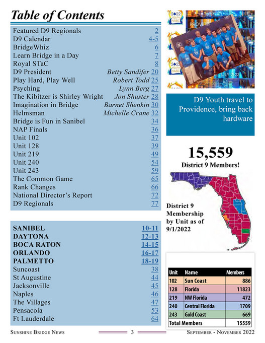 ACBL District 9 - SBN 2022 Sep-Nov - Page 2-3 - Created with Publitas.com