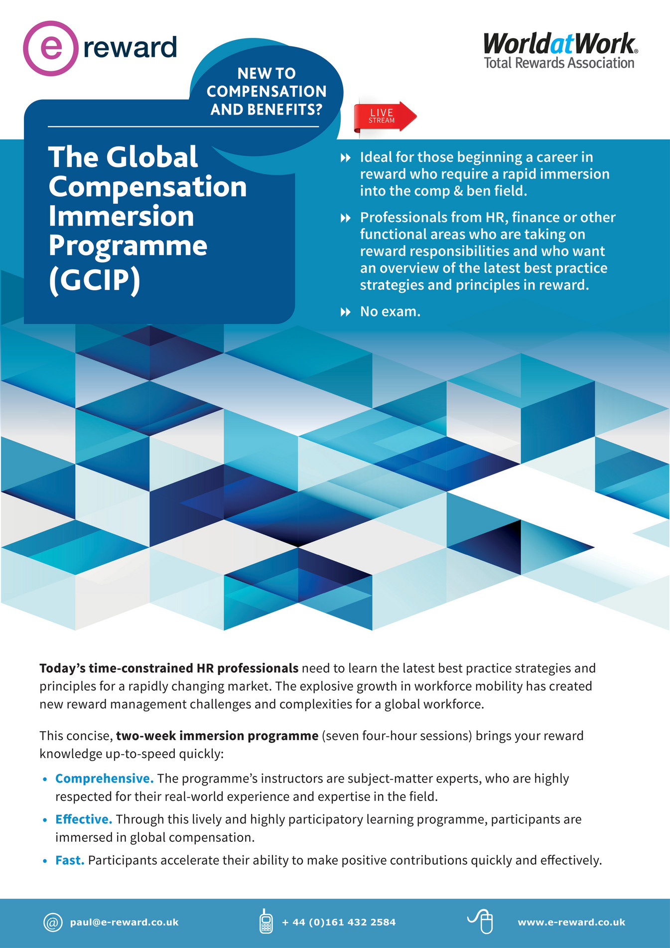 Global Compensation Immersion Programme brochure - Page 1