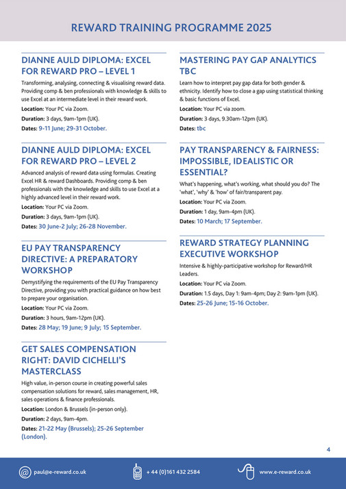 2025 E-reward Course Dates: Compensation and Benefits - Page 4-5