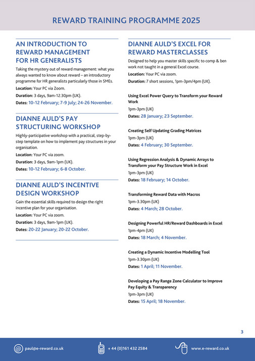 2025 E-reward Course Dates: Compensation and Benefits - Page 2-3