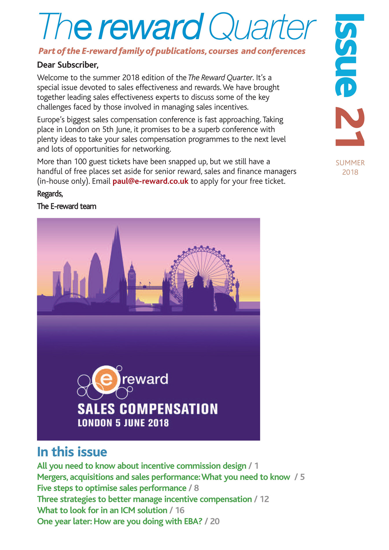 E-REWARD.CO.UK - The Reward Quarter magazine | Summer 2018 - Page 1