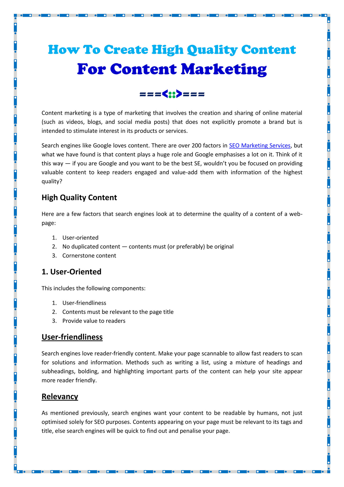 TheLeadingSolution.com - How To Create High Quality Content - Page 1 ...