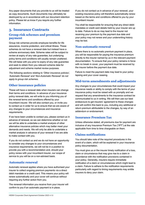 Howden Insurance Brokers Ltd - HEBW Corporate Client Agreement - Page 4-5