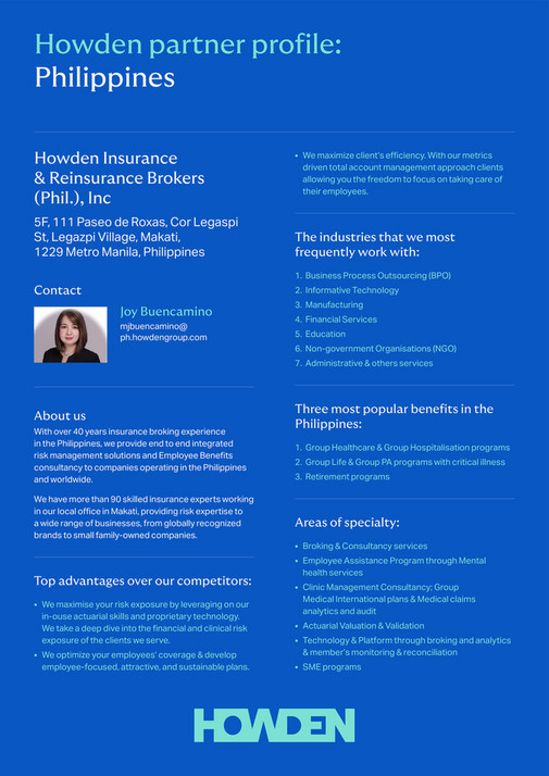Howden Insurance Brokers Ltd - EB Partner Profile - Philippines - Page 1