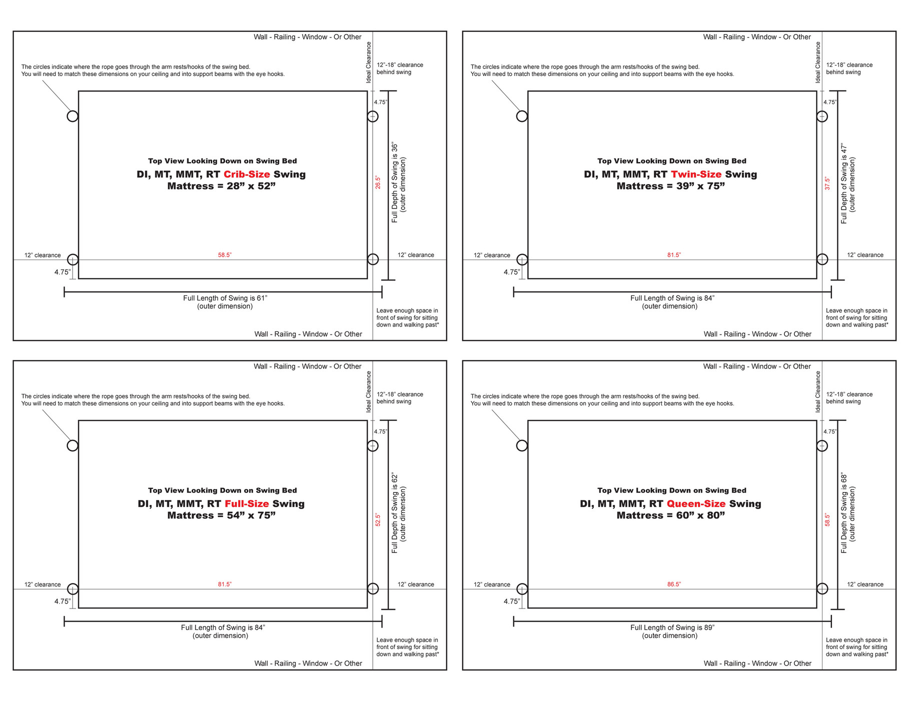 Lowcountry Swing Beds - MT-DI-MMT-RT Spacing Diagram 2019 - Page 1 ...