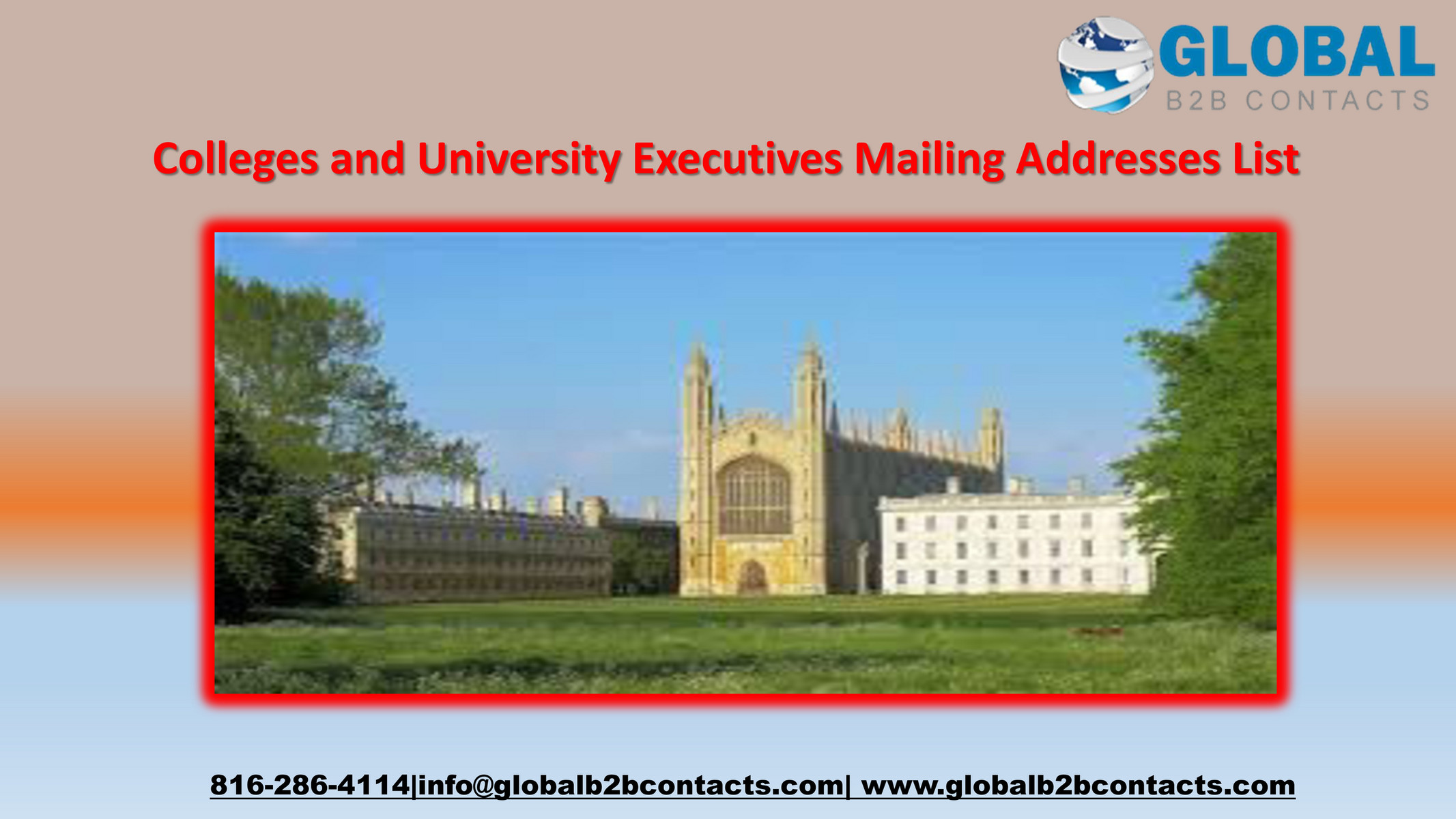 Globalb2bcontacts - Colleges and University Executives Mailing ... Globalb2bcontacts - Colleges and University Executives Mailing ...