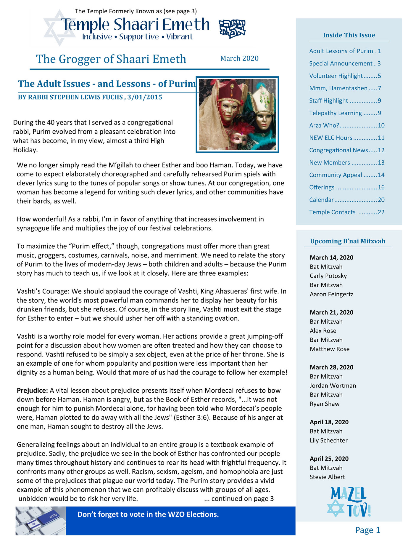 Temple Shaari Emeth - Voice of Shaari Emeth - March 2020 - Page 1 ...