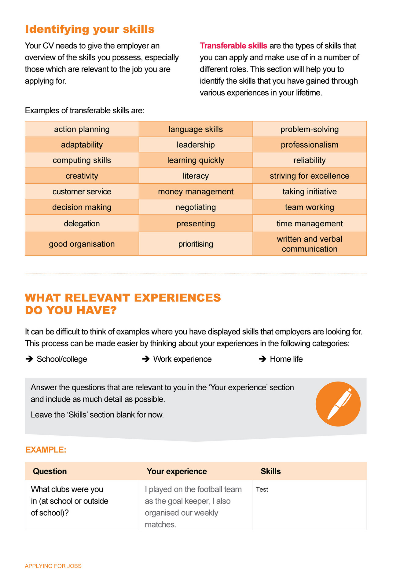 CXK - Module 4 - Applying for Jobs - Your Skills and Experiences - Page ...