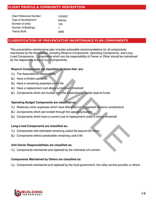 Building Reserves, Inc. - Building Reserves - Sample Preventative ...