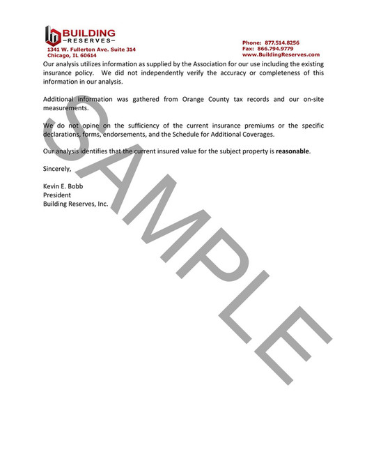 Building Reserves, Inc. - Building Reserves - Sample Insurance Advisory ...