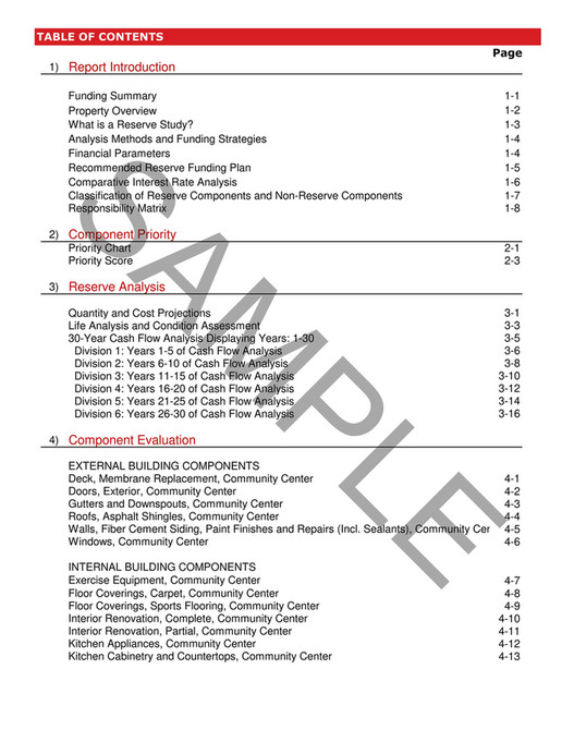 Building Reserves, Inc. - Sample HOA Reserve Study - Page 5 - Created ...