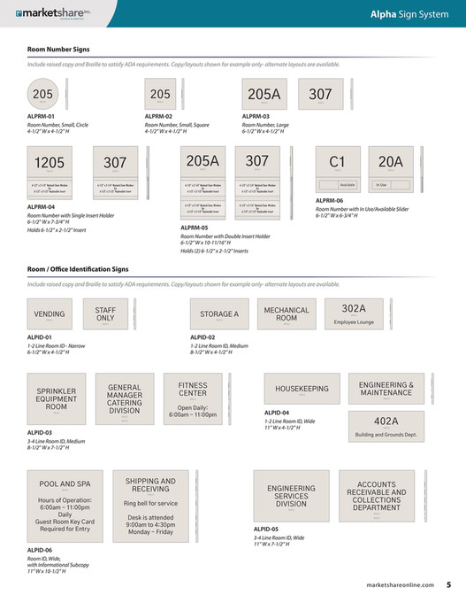 Marketshare, Inc. - ADA Signage Systems Catalog - Page 1 - Created with ...