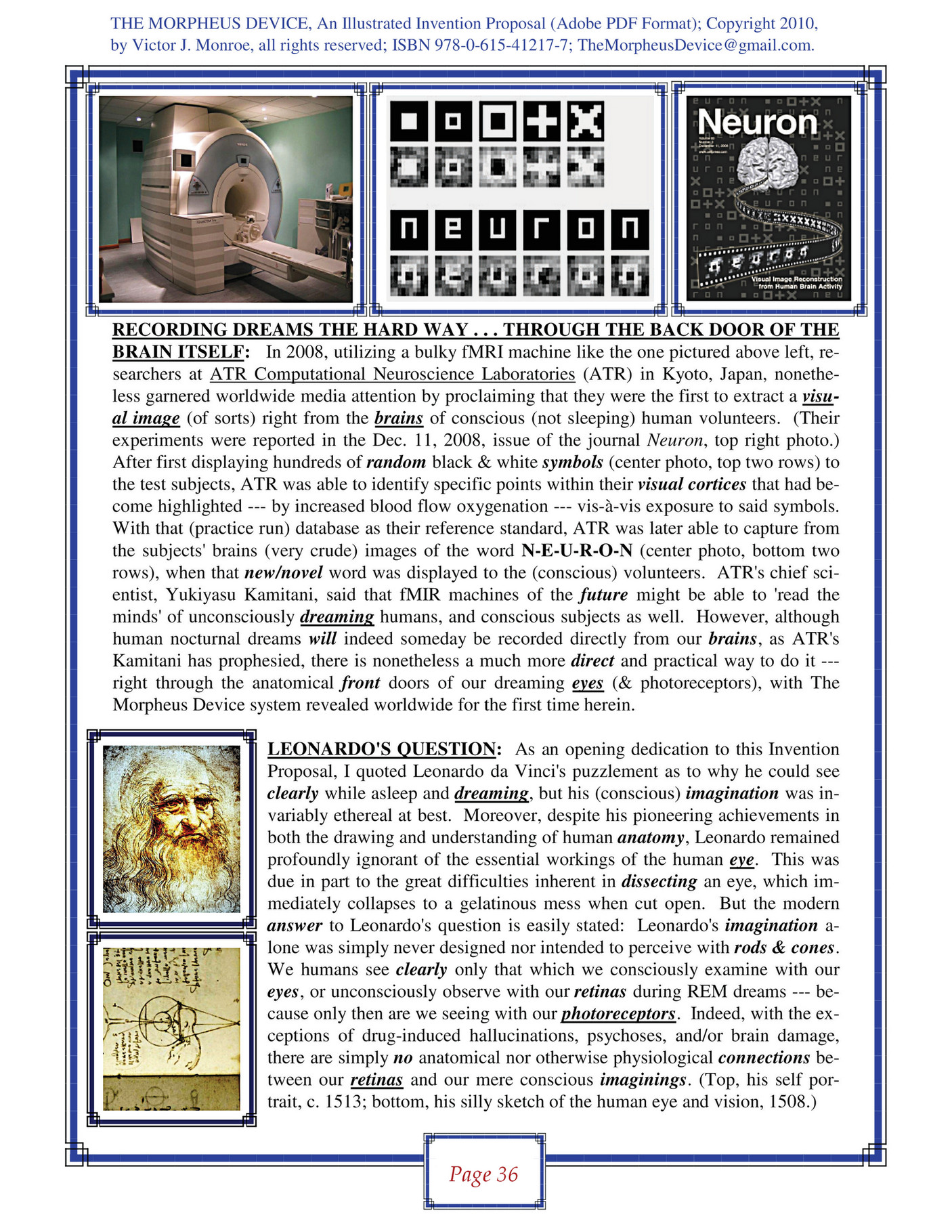 DREAM RECORDING MACHINE - (Pg. 36 of 37) ''THE MORPHEUS DEVICE ...