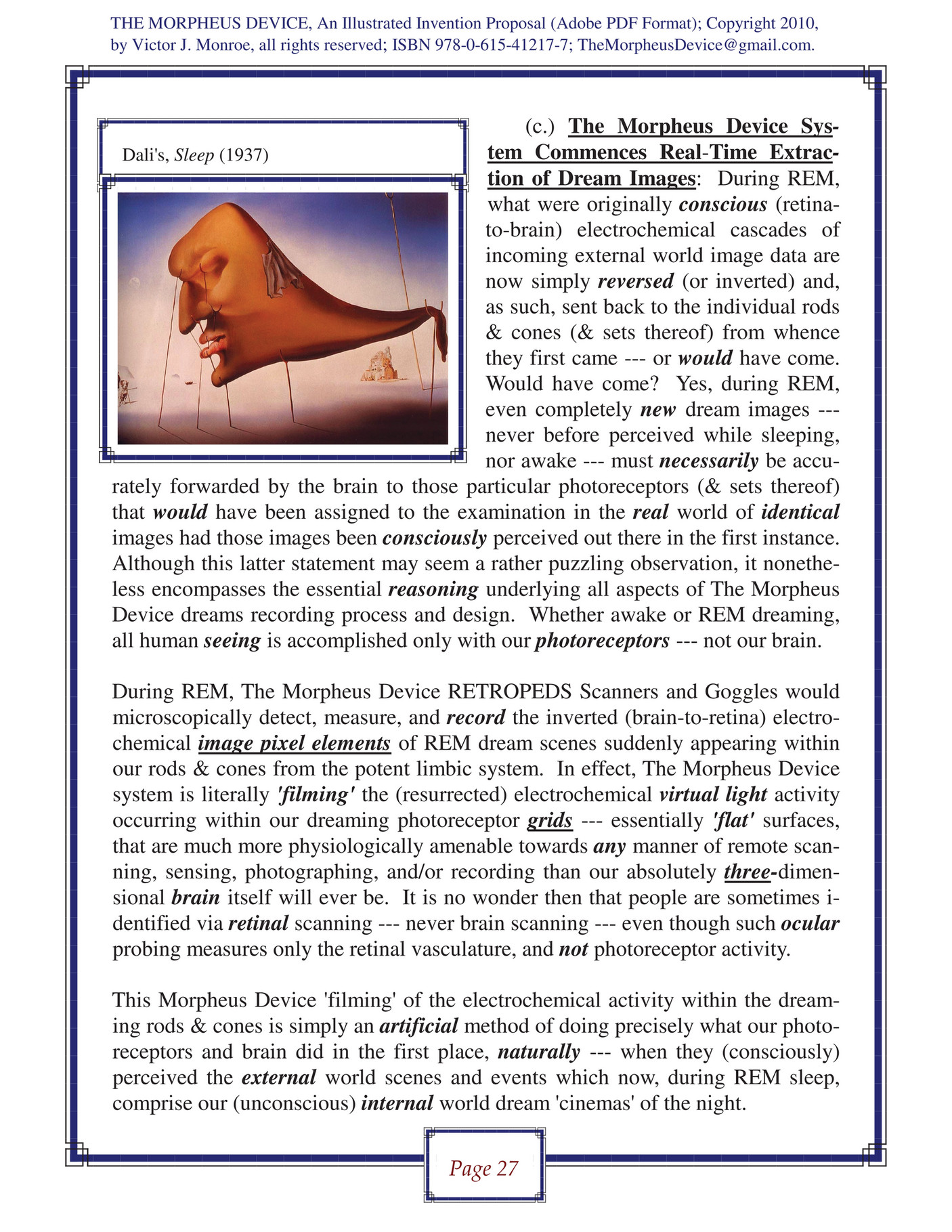 DREAM RECORDING MACHINE - (Pg. 27 of 37) ''THE MORPHEUS DEVICE'' - A ...