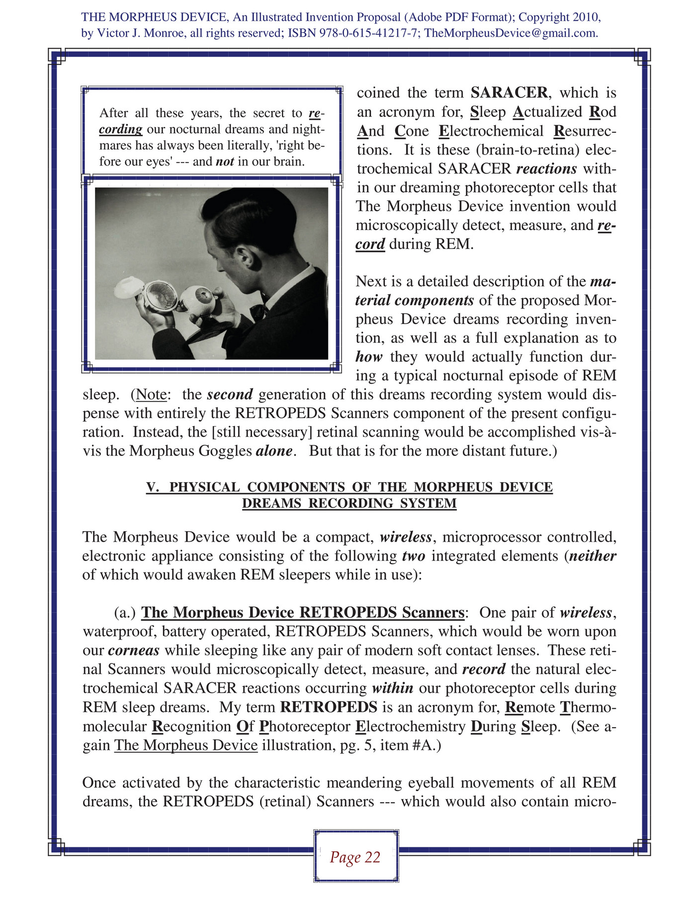 DREAM RECORDING MACHINE - (Pg. 22 of 37) ''THE MORPHEUS DEVICE'' - An ...