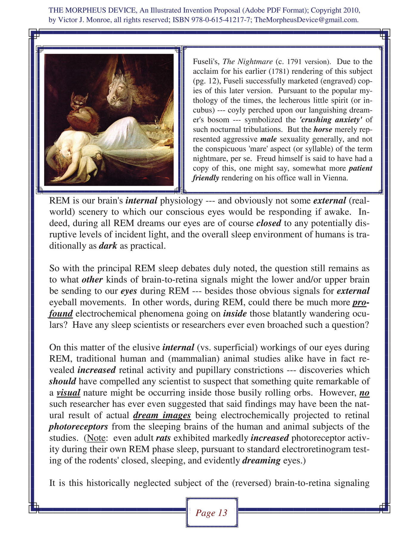 DREAM RECORDING MACHINE - (Pg. 13 of 37) ''THE MORPHEUS DEVICE'' - The ...