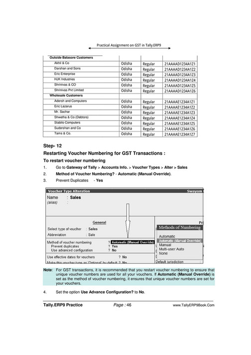 Swayam Education - GST Practical Assignment-TallyERP9Book - Page 46-47 - Created with Publitas.com