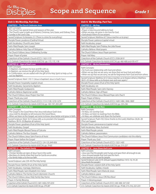 RCL Benziger - Be My Disciples - Scope and Sequence - Parish - Page 2-3 ...