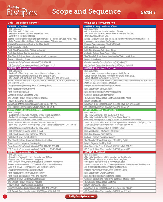 RCL Benziger - Be My Disciples - Scope and Sequence - Parish - Page 2-3 ...