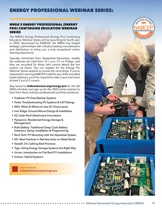 Midwest Renewable Energy Association (MREA) - 2024 Training Catalog ...