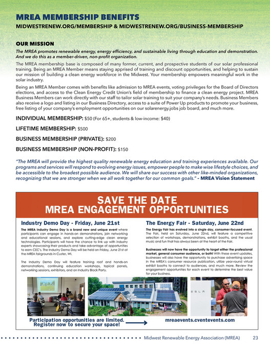 Midwest Renewable Energy Association (MREA) - 2024 Training Catalog ...