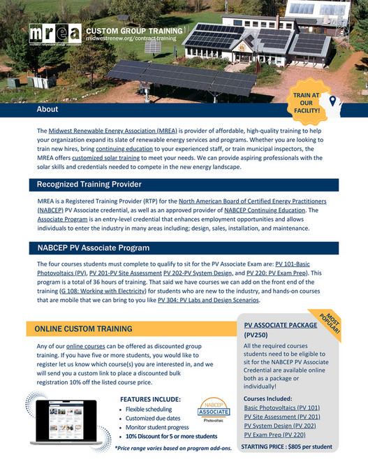 Midwest Renewable Energy Association (MREA) - MREA Custom Group ...