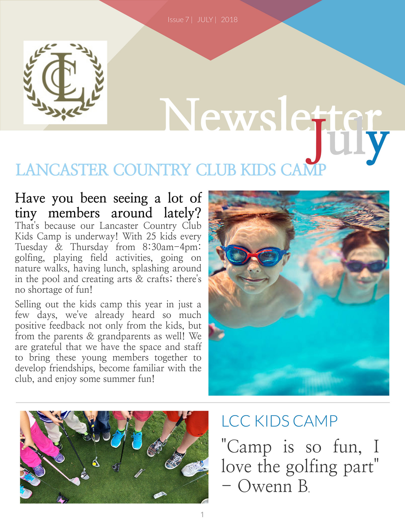 Lancaster Country Club - JULY - Newsletter - Page 1 - Created with ...